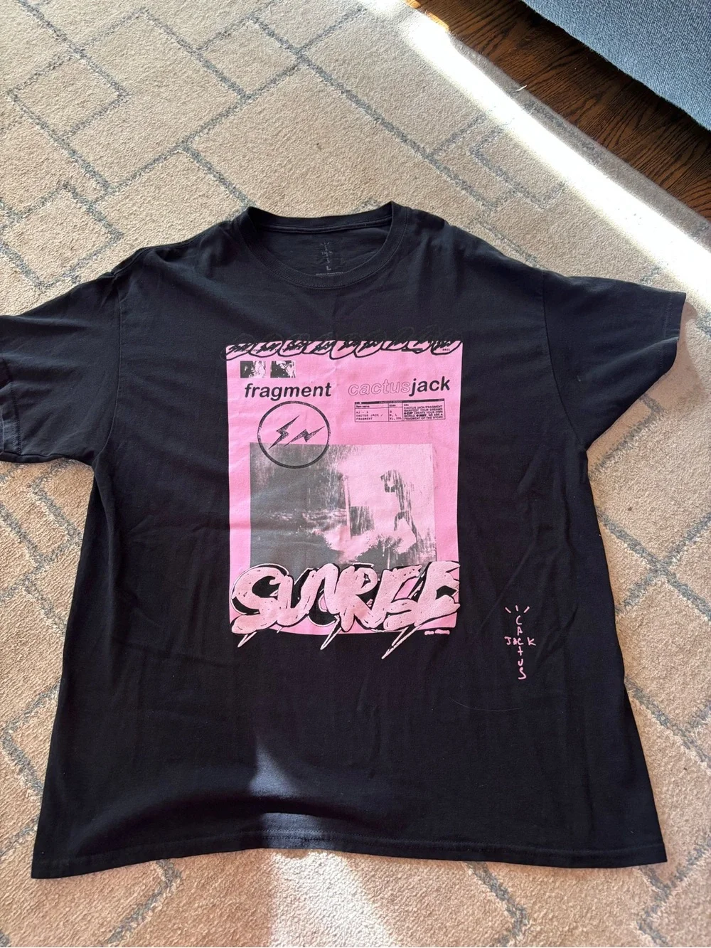 Shirts | Travis Scott Cactus Jack For Fragment Pink Sunrise Tshirt ...